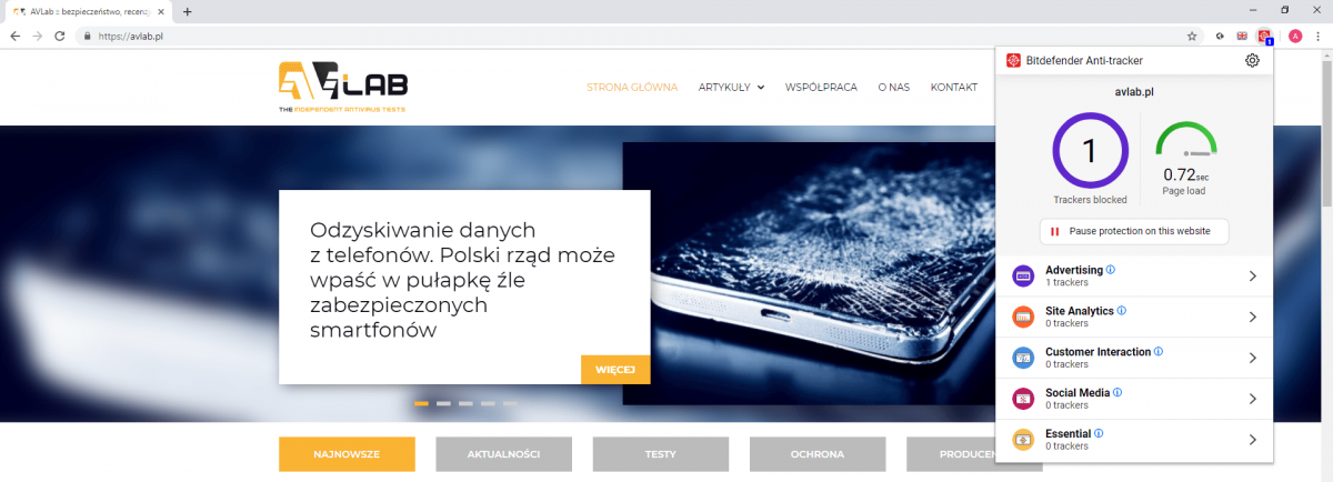 Nowość: Bitdefender Anti-Tracker chroni prywatność w Internecie » AVLab.pl